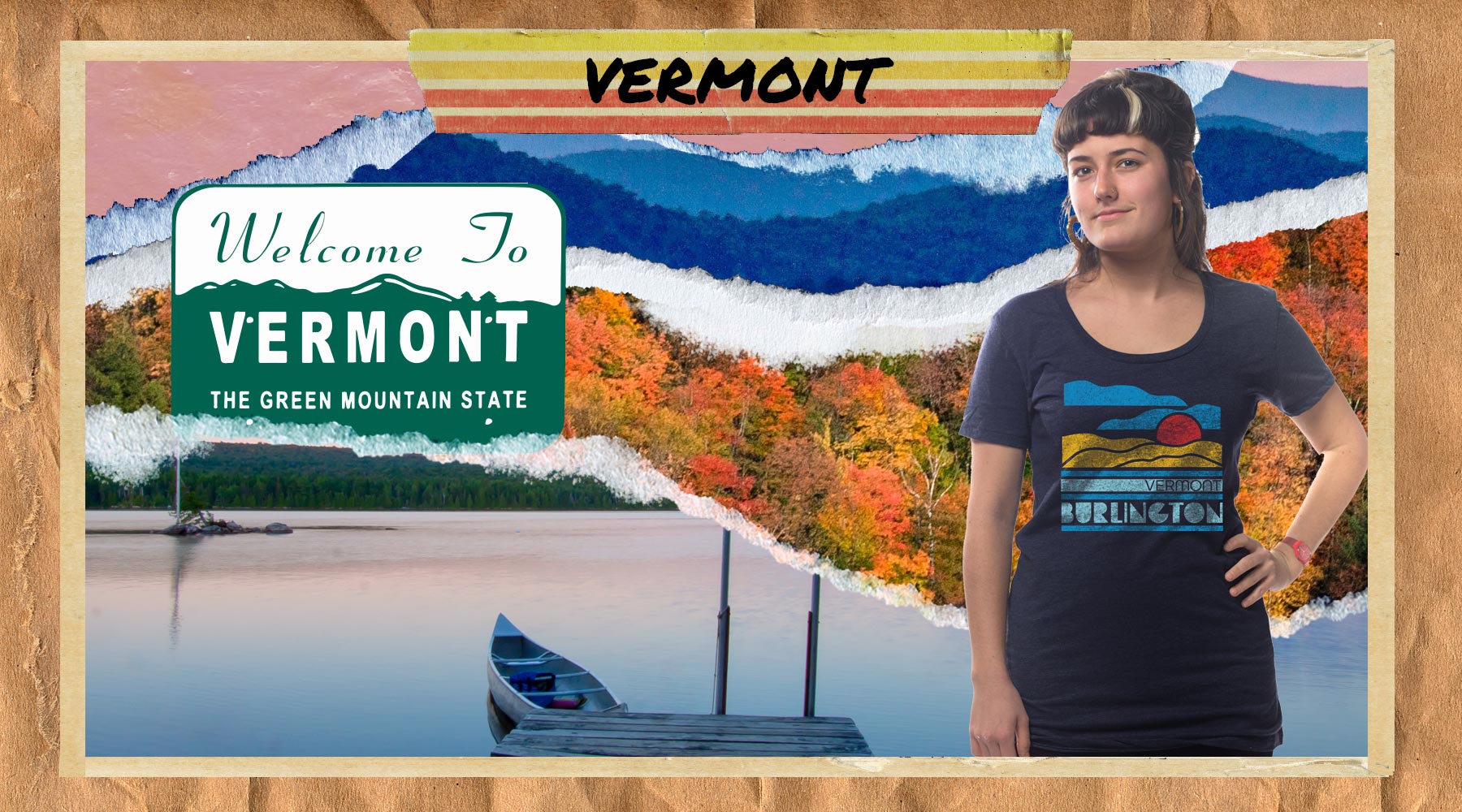 Cool Vermont Graphic Tees | Vintage Vermont T-shirts & Apparel - Solid ...