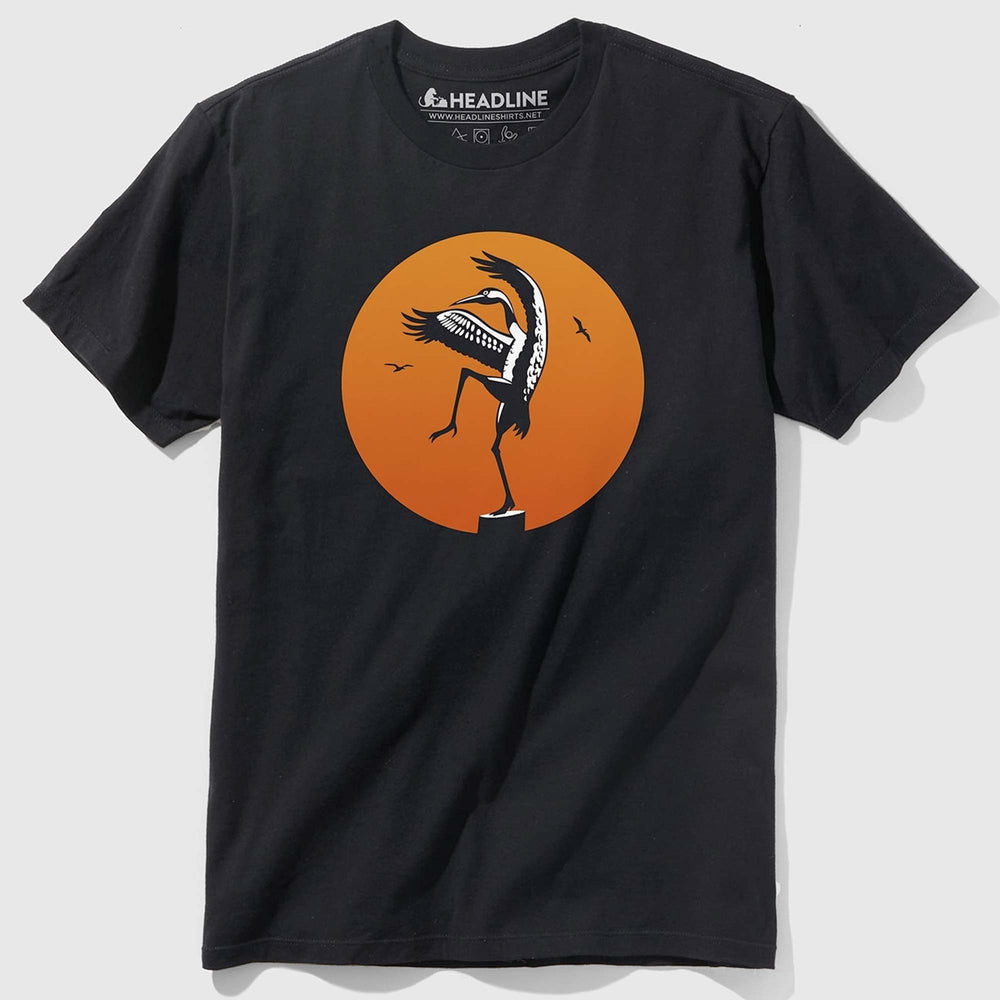 Crane Kick Vintage Heron Graphic T-Shirt | Funny Karate Beach Bird Tee ...