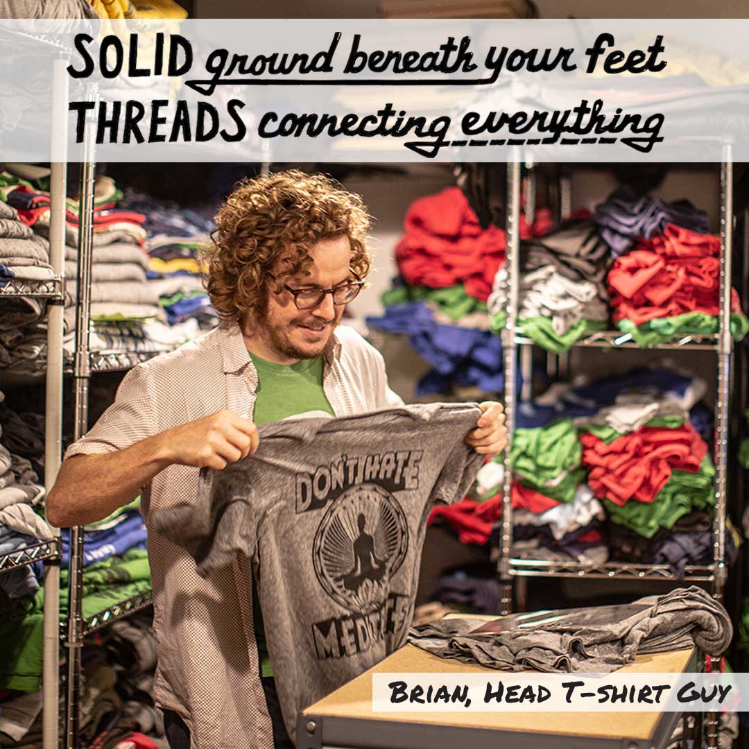 Swirly Mountains Cool Hippie Graphic Tee | Vintage Nature T-Shirt - Solid Threads