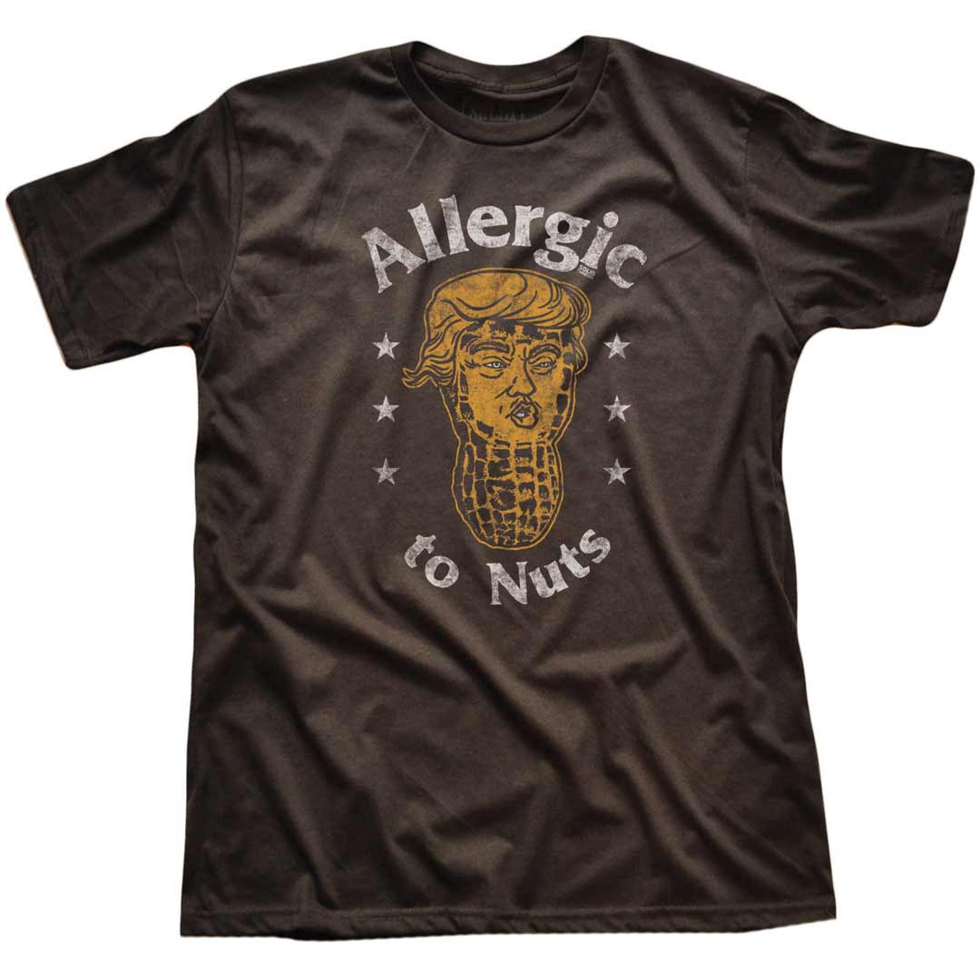 Allergic To Nuts Vintage Graphic T-Shirt | Funny Anti Trump Tee - Solid ...