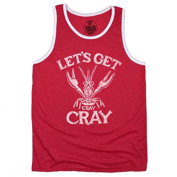 Men's Vintage Let's Get Cray Cray Graphic Tank Top | Funny Crawfish T ...