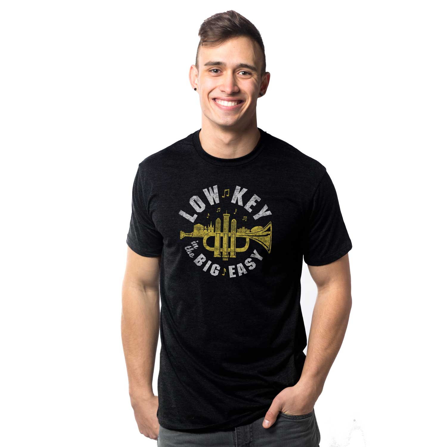 Low Key In The Big Easy Cool Graphic T-Shirt | Vintage Nola Jazz Tee ...