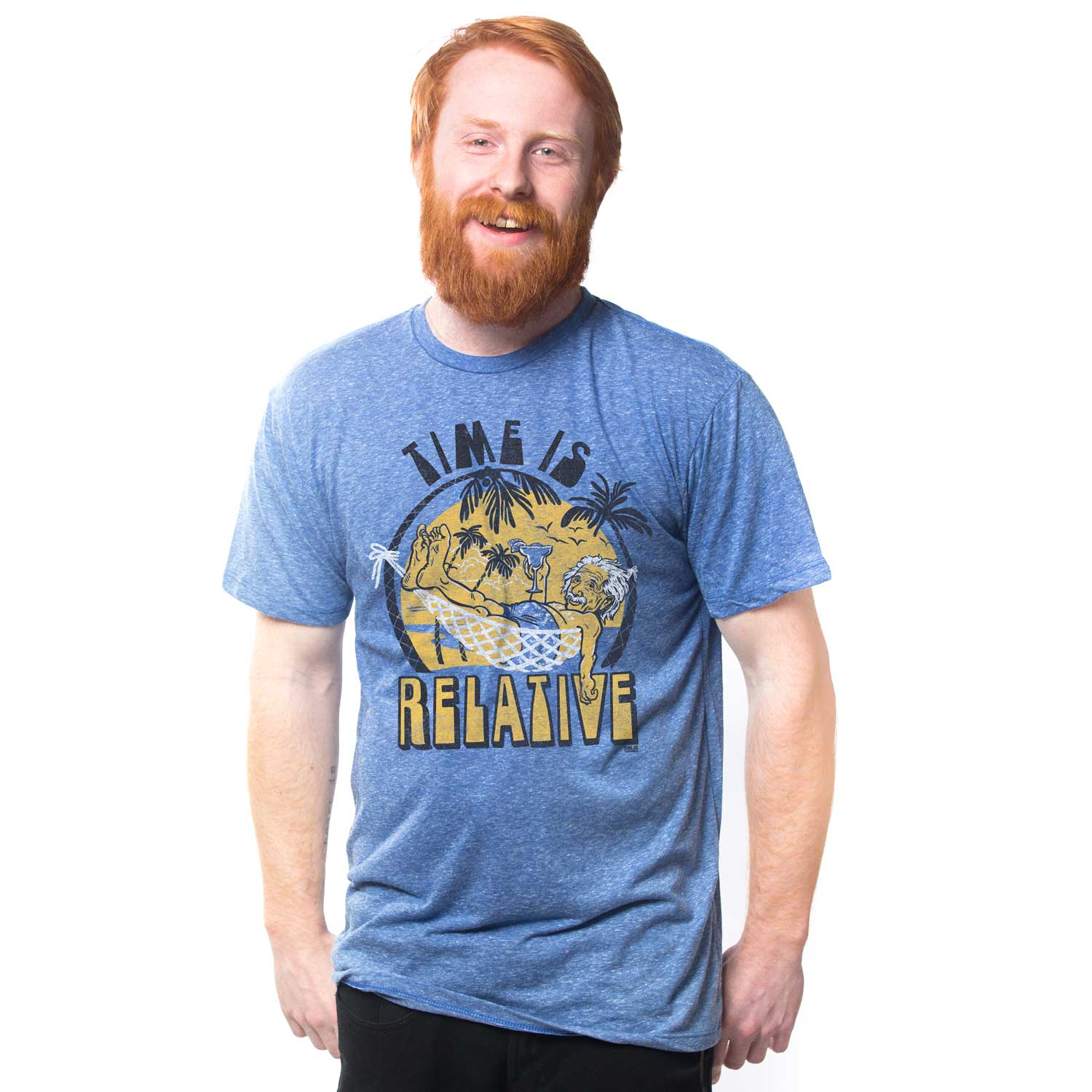 Time Is Relative Vintage Graphic T-Shirt | Funny Einstein Tee - Solid ...