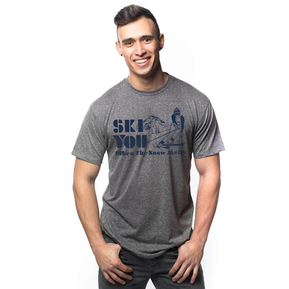 Ski You When Snow Melts Vintage Graphic T-Shirt | Funny Mountain Tee ...